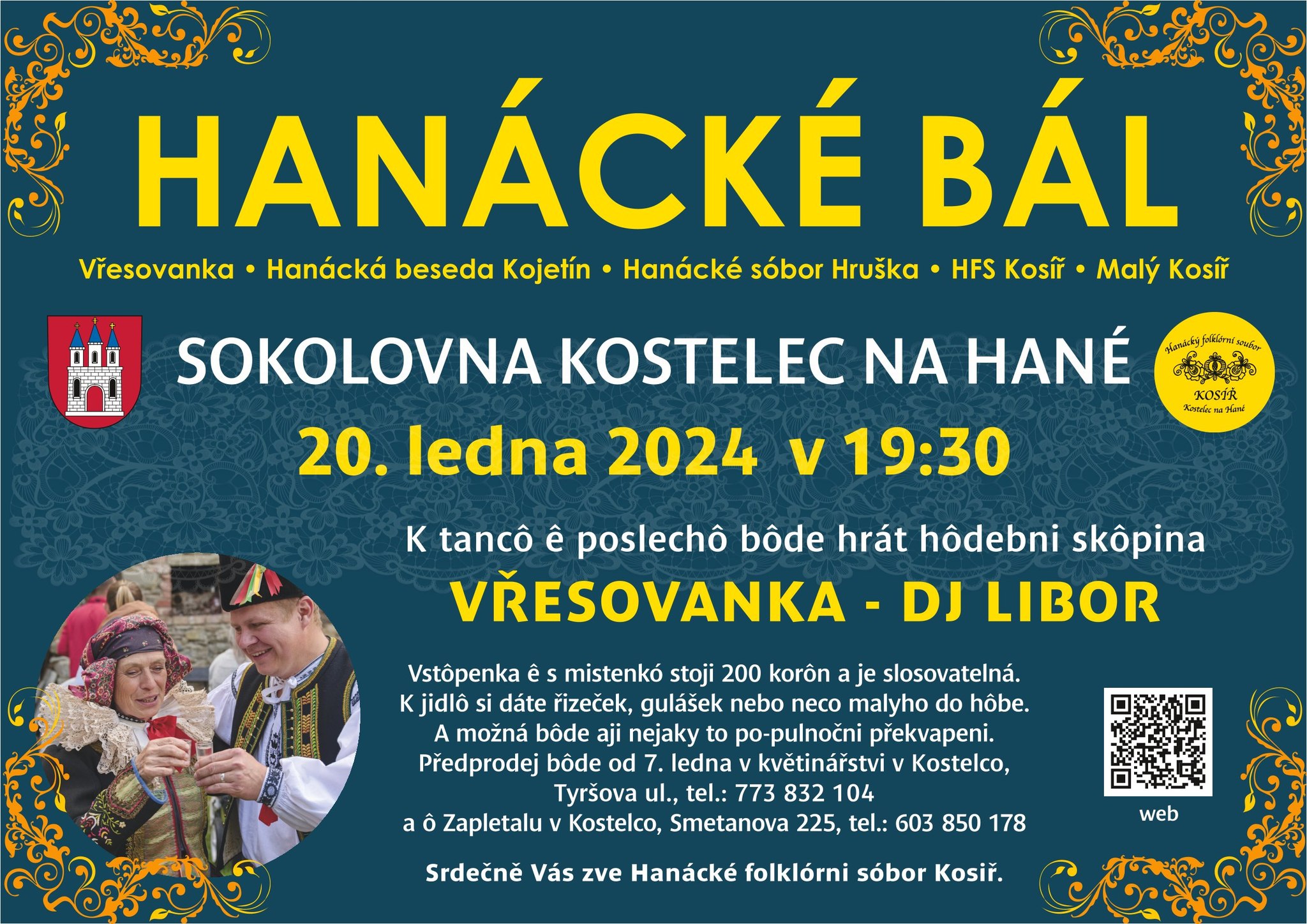Hanácké bál v Kostelci na Hané 2024 - Region Haná